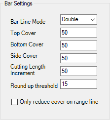 Reduce bar dimensions with cover